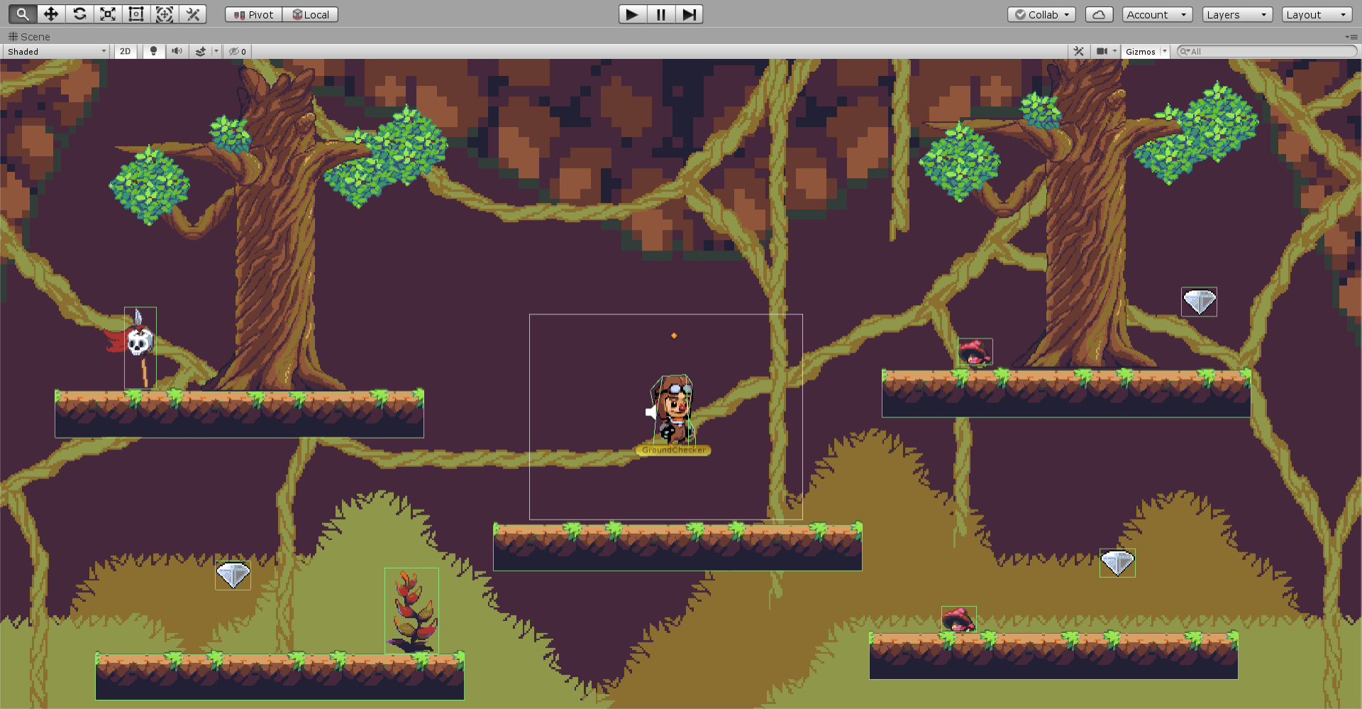 Gem Runner pixel-art Unity game - blog.maciekodro